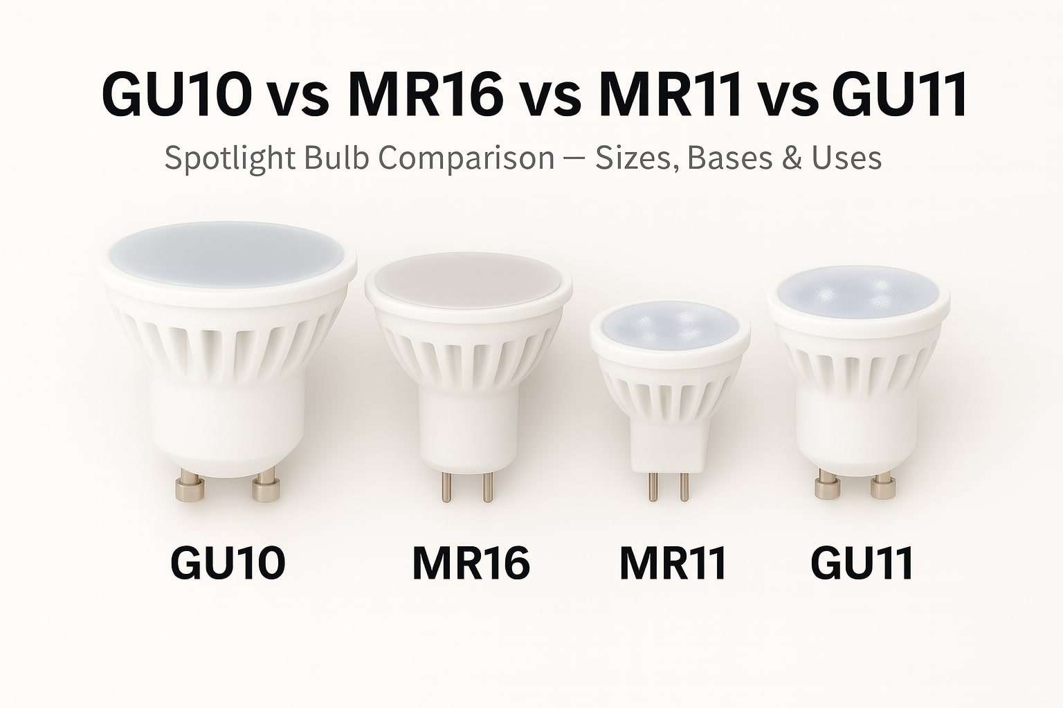 GU10 vs MR16 vs MR11 vs GU11 | UK Spotlight Guide